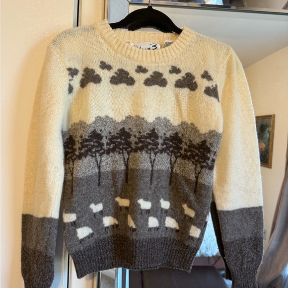 Vintage | Sweaters | Vintage Wool Sweater With Sheep Lamb Print | Poshmark